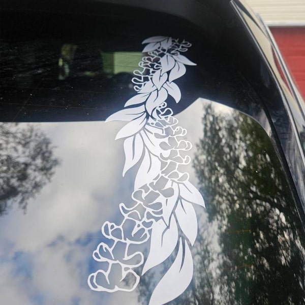 Hawaiian Maile and Puakenikeni Lei Decal. Car, Laptop, Bumper Decal. - Etsy
