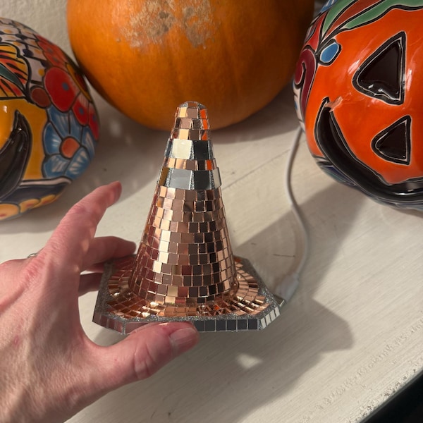 Disco Traffic Cone | Glam Desk Accessory | Rose Gold Field Cone | Fun ...