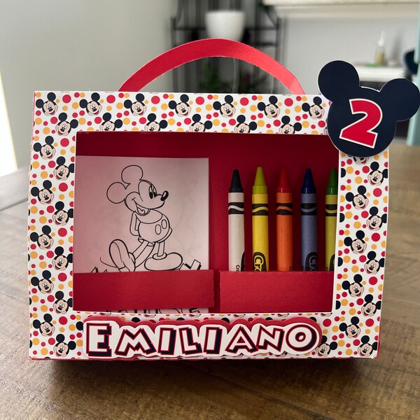 Coloring Box Template, Suitcase With Crayons Holder, Crayons Gift Cut ...