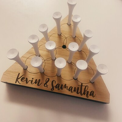 Personalized Triangle Peg Jump Game / Golf Tee / Solitaire/ Gift ...