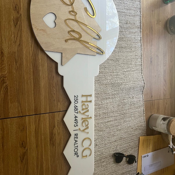 Personalized Realtor Key With Heart Closing Realty House Sold Acrylic ...