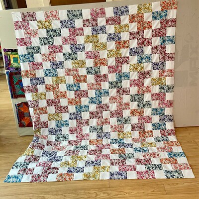 Brick Flowers Quilt Kit Fabric Pattern and Binding and Backing Included ...