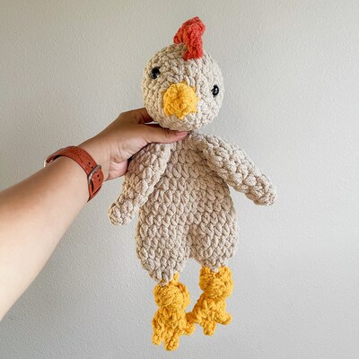 Big Little Chickie Knotted Lovey Crochet Chicken PATTERN - Etsy
