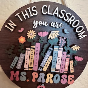 Disco Classroom Door Sign, Groovy Teacher Door Hanger, Back to School ...