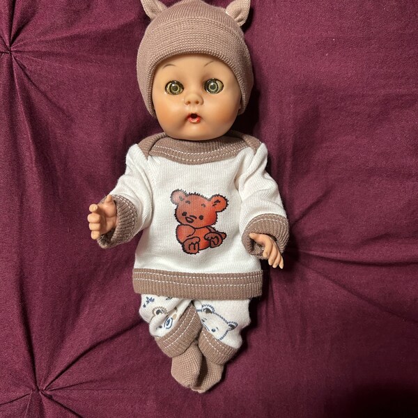 4"/5"/6"/7"/8"/9/10"/11"/12 Doll Clothes/brown Bear Outfit for Silicone ...