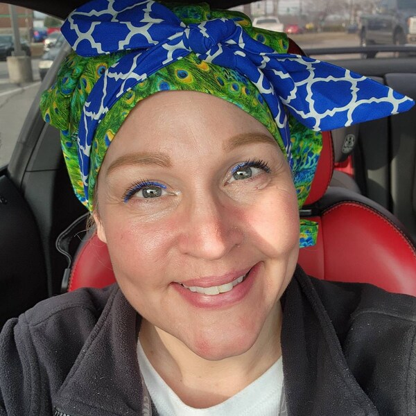 Scrub Surgical Pops of Pink Hat Medical Cap With Style, Bow & Satin ...