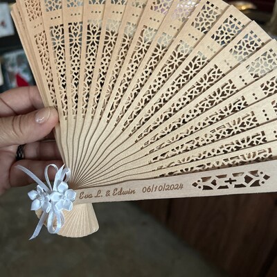 Personalized Wedding Fans Custom Wedding Favors Intricately Carved ...