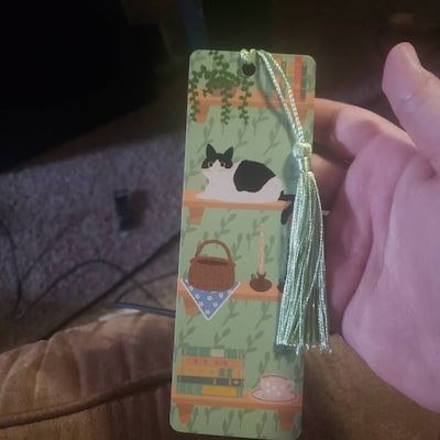 Cottagecore Cat Bookshelf Bookmark , Cozy Bookmarks , Pastel Colors ...