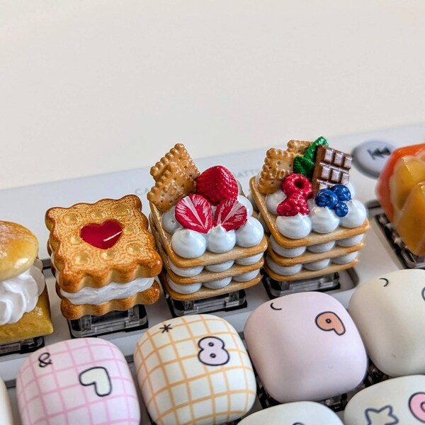 Jelly Cream Cookie Artisan Keycap | Cute Miniature Dessert Food Key for ...