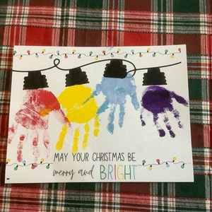 Christmas Handprint Art Craft Printable, Footprint, Infant Toddler Kid ...