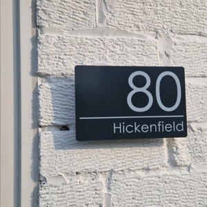 Modern Contemporary Property Number Door Sign Plaque Anthracite Gray ...