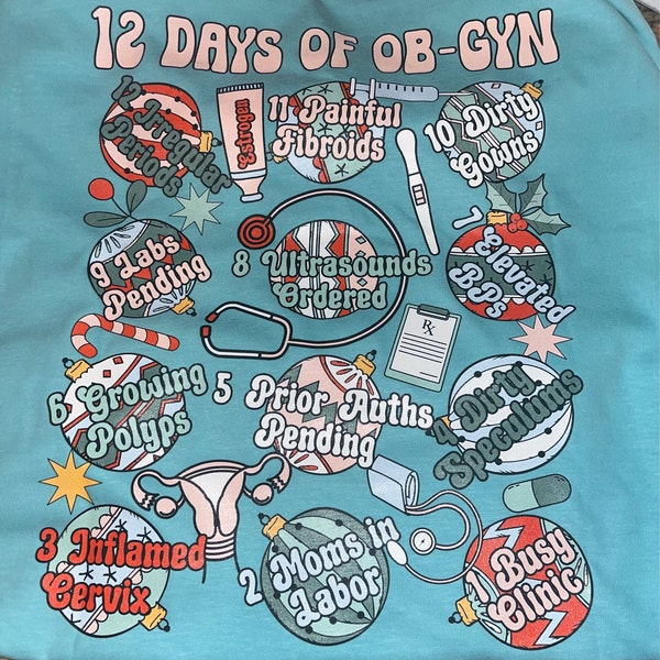 OB Nurse Shirt Obstetrics Clinic Shirt Ob Christmas Shirt Ob Gyn Clinic ...