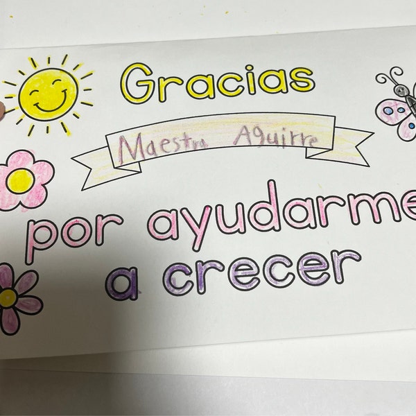 SPANISH Teacher Appreciation Printable End of Year Appreciation Gift ...
