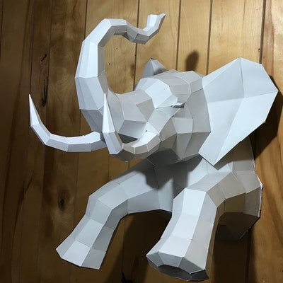 3D Papercraft Elephant, DIY Paper Craft Model, Art Project Ideas ...