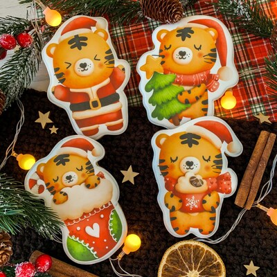 Christmas Tiger Clipart Year of the Tiger Christmas Clipart. - Etsy