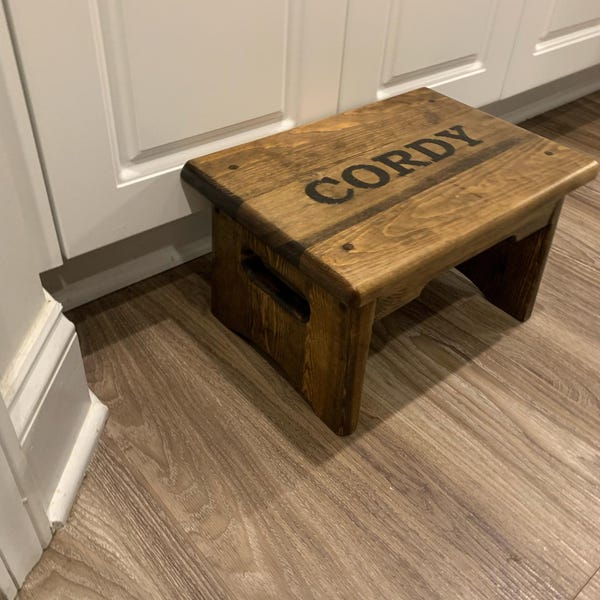 Personalized Step Stool With Butterflies Burned Into the Wood by Hand ...