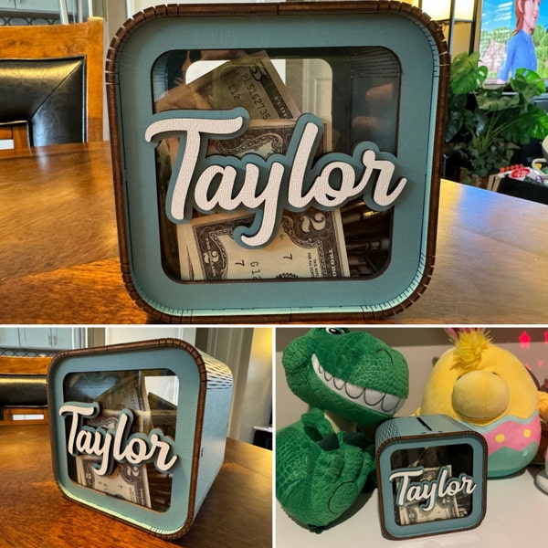 Personalized Piggy Bank, Kids Bank, Money Box, Name Piggy Bank, Wooden ...