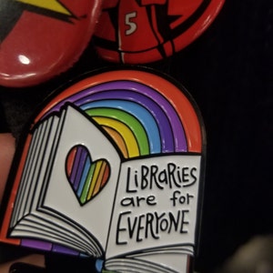 Libraries Are for Everyone Enamel Pin Librarian Pride - Etsy
