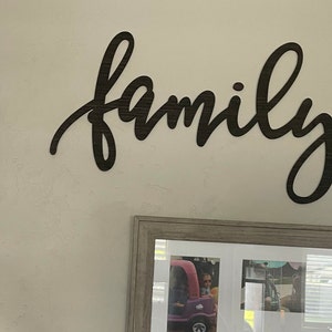 Family Word Cut Out, Laser Cut, Wood Words, Wood Cut Word, Wall Word ...
