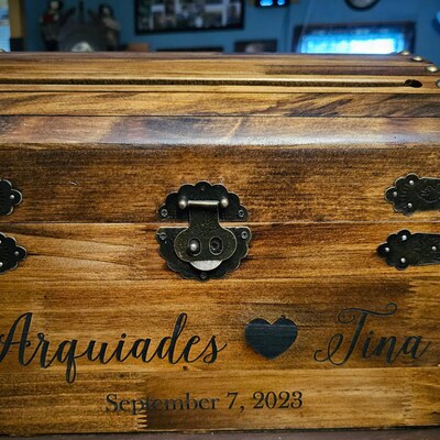 Personalized Wedding Card Box Rustic Card Box With Slot Wood Card Box ...