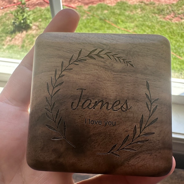 Personalized Wedding Ring Box Custom Wood Ring Box Engagement Ring Box ...