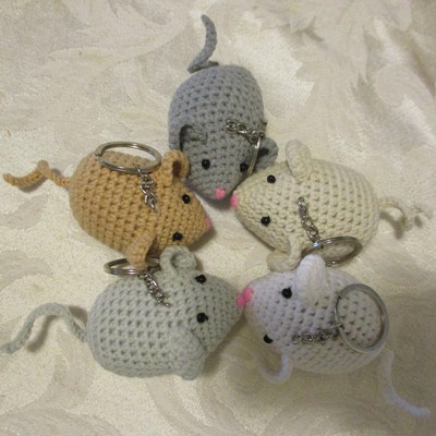 Animal Keychain Mouse as Little Gift Small Decorative Toy as - Etsy