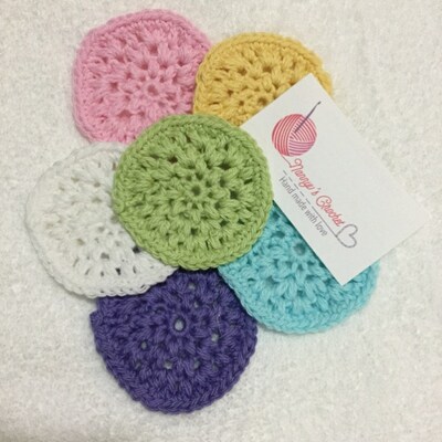 Reusable Face Scrubbie Crochet Pattern Cotton Makeup Remover Pads Easy ...