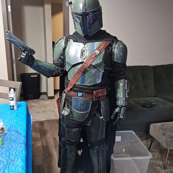 Handmade Mando-inspired Cosplay Set: Dark Gray Flight Suit, Flak Vest ...
