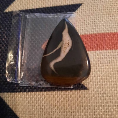 Zebra Jasper Natural Gemstone Earrings Pair, Black Web Jasper Cabochon ...
