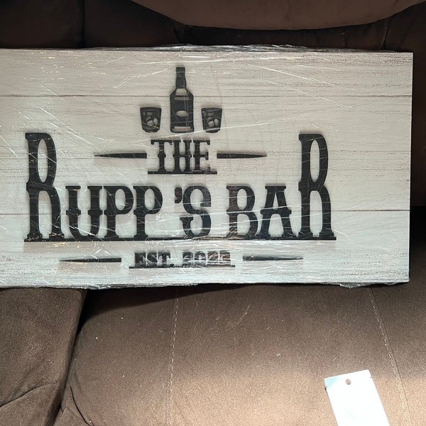 Personalized Bar Sign, Wooden Sign Gift, Custom Wood Sign, Personalized ...