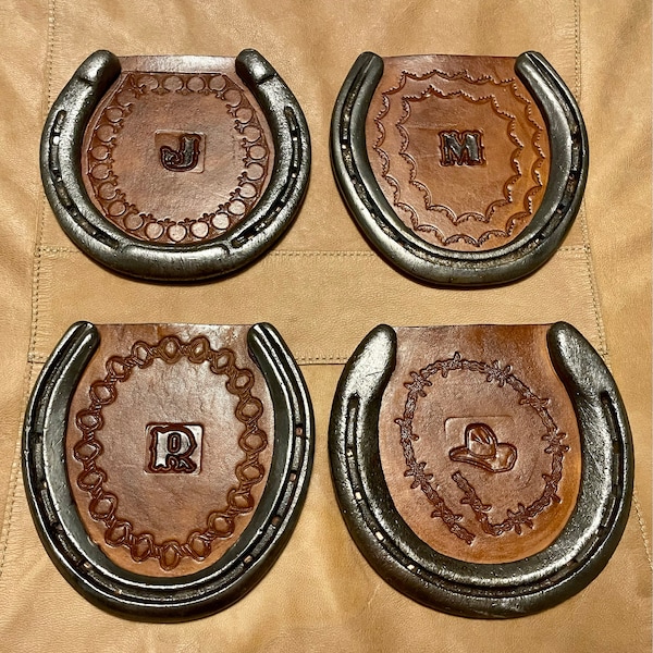 Set of Four Horseshoe Coasters - Etsy