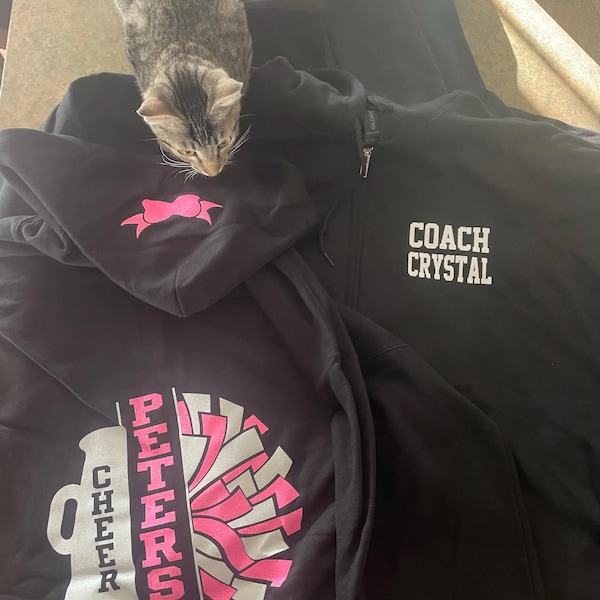 Glitter Cheer Zip Hoodie | Cheer Hoodie | Cheer Bling | Cheer Spirit ...