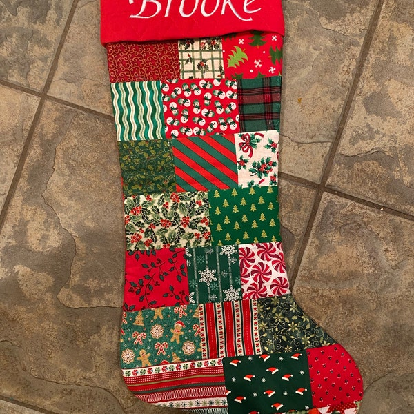 Personalized Handmade Patchwork Quilted Christmas Stockings - Etsy