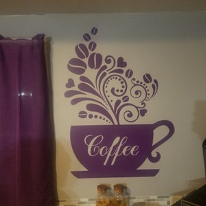 Coffee Wall Decals Cup Decal Kitchen Vinyl Stickers Home Decor - Etsy
