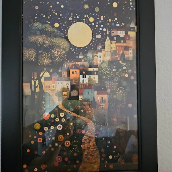 Gustav Klimt Inspired Landscape Art Print Wall Home Decor Poster Mural ...