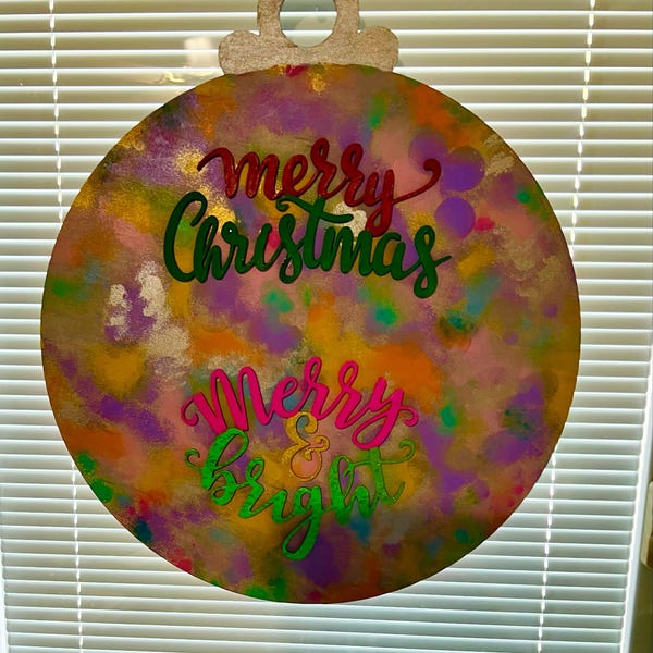 Merry and Bright Text Words Laser Cut Out Unfinished Wood Shape Craft ...