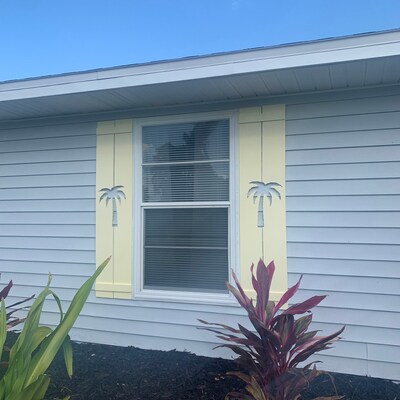 PVC Palm Tree Exterior Shutter: Customize Your Shutter Height - Etsy