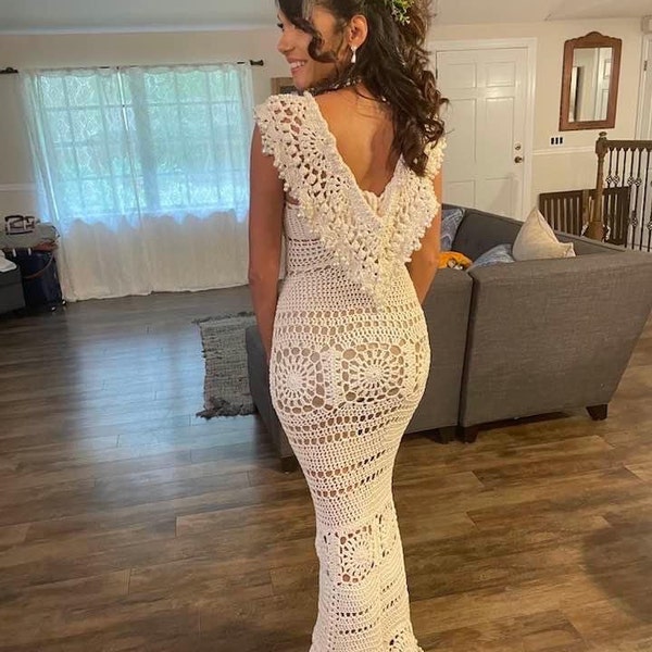 The Edith Dress Crochet Pattern | Customizable Mermaid Gown | Size ...