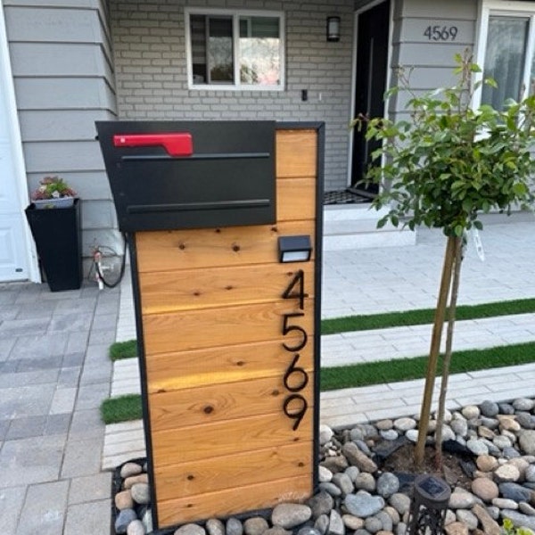 Modern Design Mailbox, Natural Wood Treated, Mailbox for Outside ...