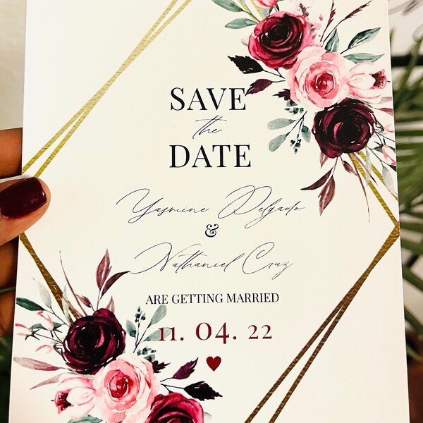 Blush Pink Floral Change the Date Template, Change of Plans, Wedding ...