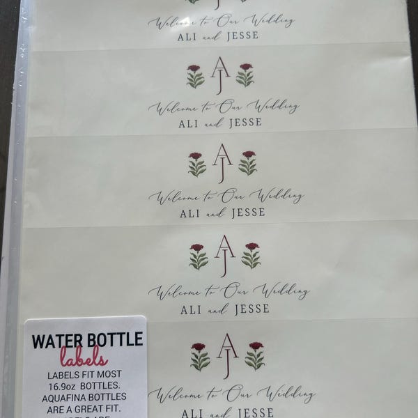 Logo Water Bottle Labels Printed - WATERPROOF Water Bottle Stickers for ...