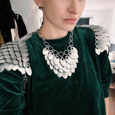Scalemail & Chainmail Shoulder Pauldrons Festival Burningman Viking - Etsy