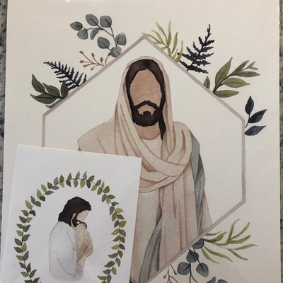 Jesus Christ Faceless Portrait Watercolor Print - Etsy