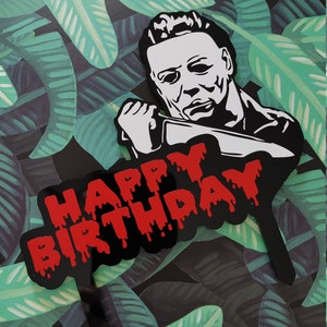 Scream inspired Ghostface Happy Birthday cake topper | Etsy