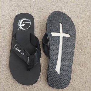 Unique Mens Sandals, Mens Flip Flops, Christian Clothing, John 316 ...
