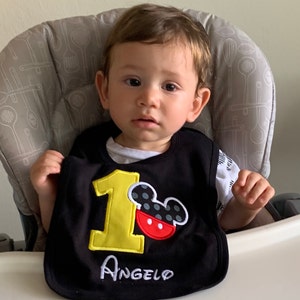 Mickey Mouse Bib, Custom Mickey Mouse Bib, Mickey 1st Birthday Bib ...
