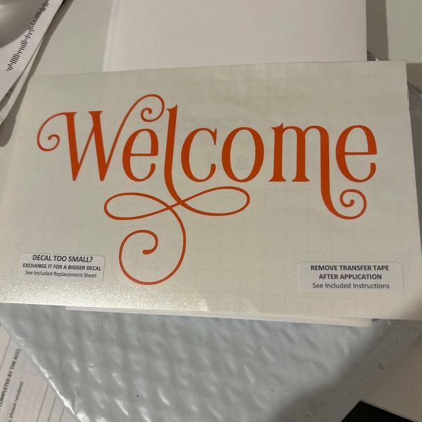 Ornamental Welcome Vinyl Decal - Welcome Vinyl Sticker - Welcome Door ...
