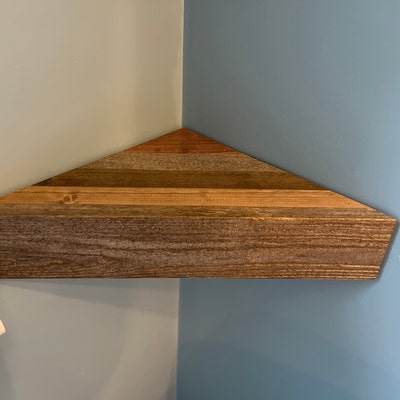 Reclaimed / New Country Rustic Floating Corner Shelf / Varitions ...
