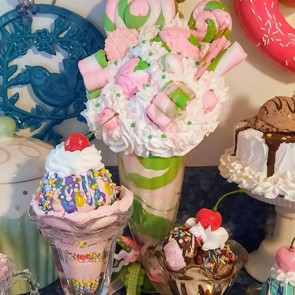Fake Ice Cream Sundae Fake Hot Fudge Sundea,ice Cream Decor, Sweet ...