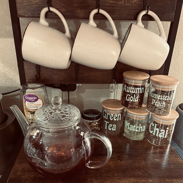 Tea Trio ORGANIC Loose Leaf Tea Samplers Beautiful Glass Jar Samplers ...